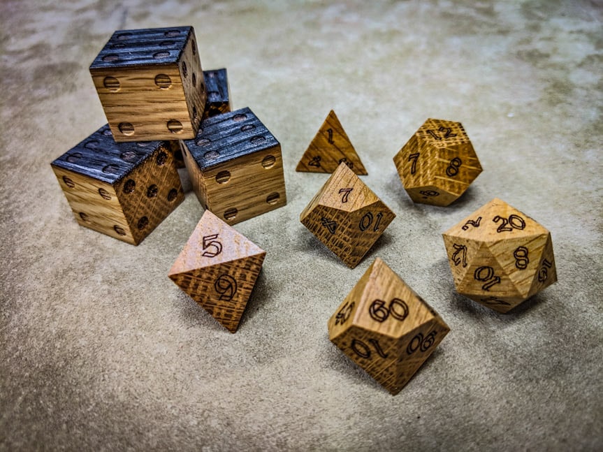 Jim Beam Oak Whiskey Barrel Dice | Artisan Dice