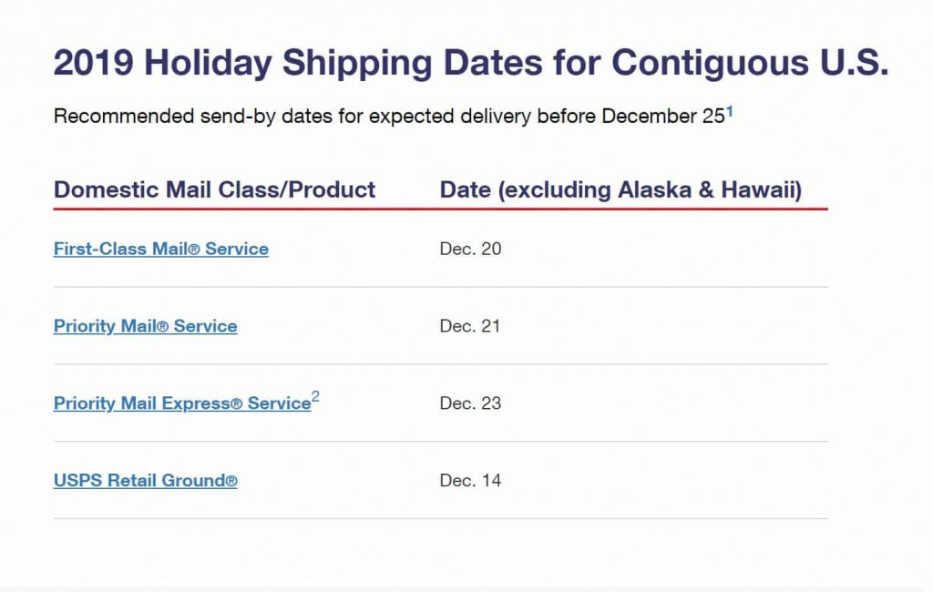 2019 Holiday Shipping Dates | Artisan Dice