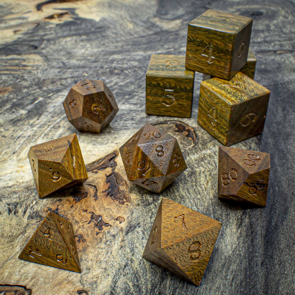 Jade Dice Inlaid with Brass | Artisan Dice