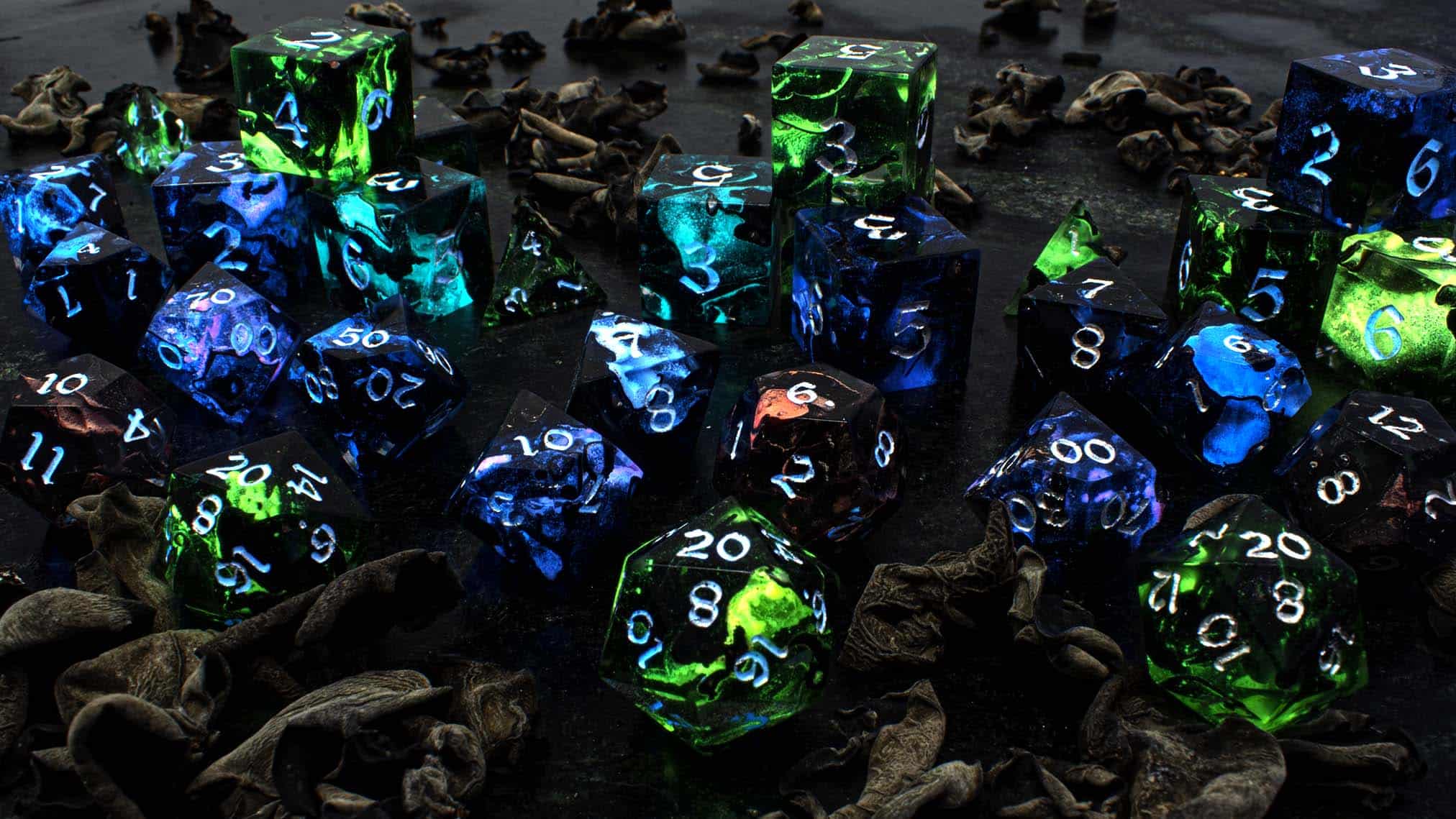 myconid polyhedral dice cover | Artisan Dice